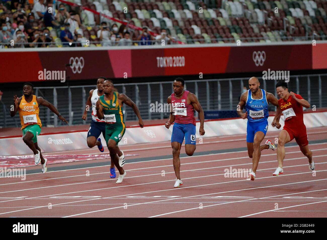 Tokyo, Kanto, Japan. 1st Aug, 2021. Ronnie Baker (USA) races Lamont ...