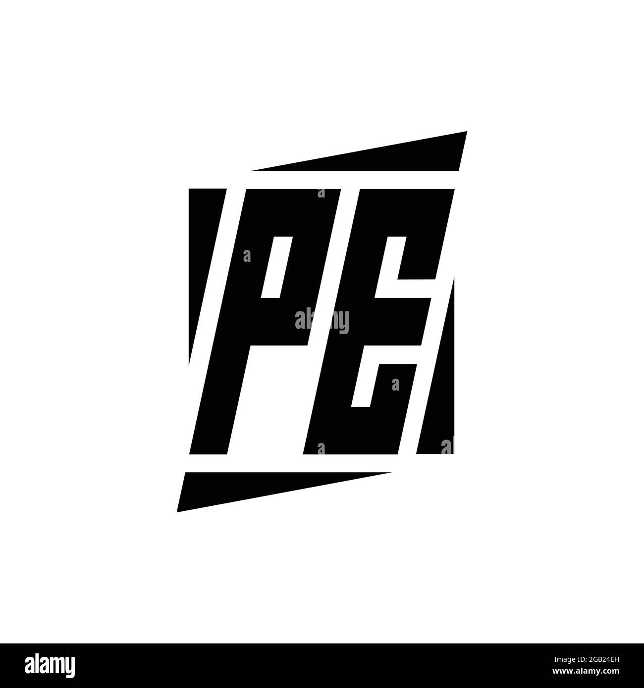PE Logo monogram with modern style concept design template isolated on ...