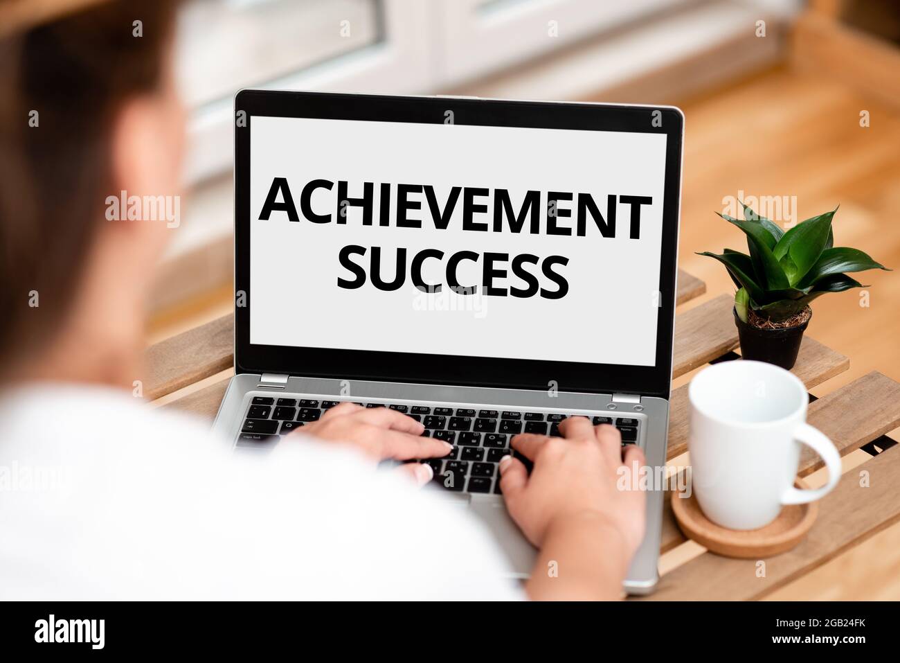Text caption presenting Achievement Success. Internet Concept status of ...