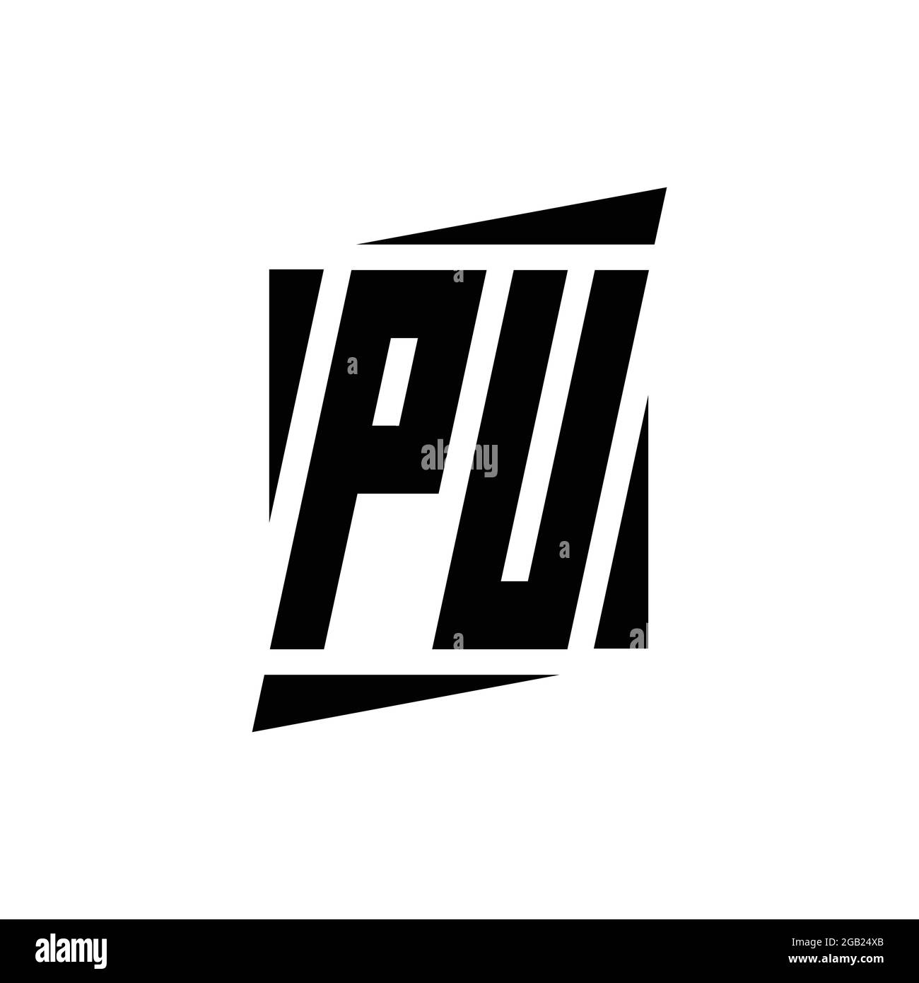 PU Logo monogram with modern style concept design template isolated on ...