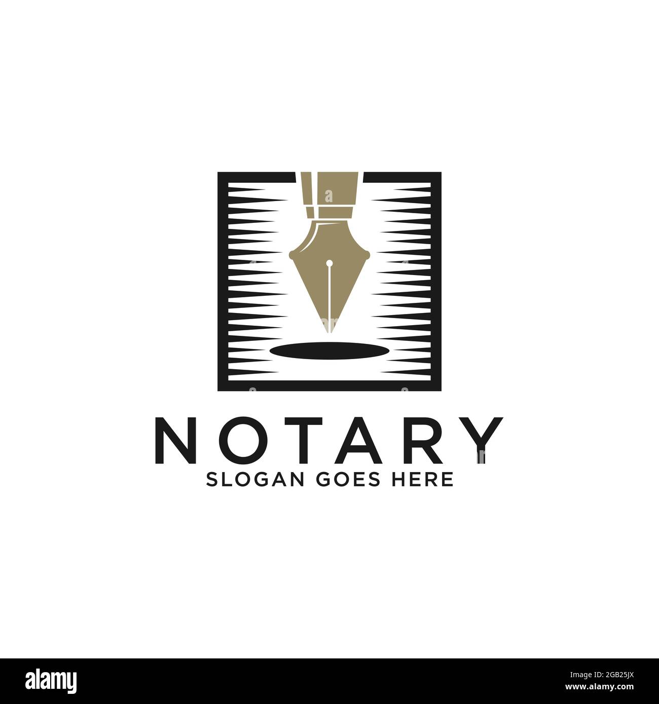 Modern Notary lawyer logo designs, Elegant golden pen notary with ...