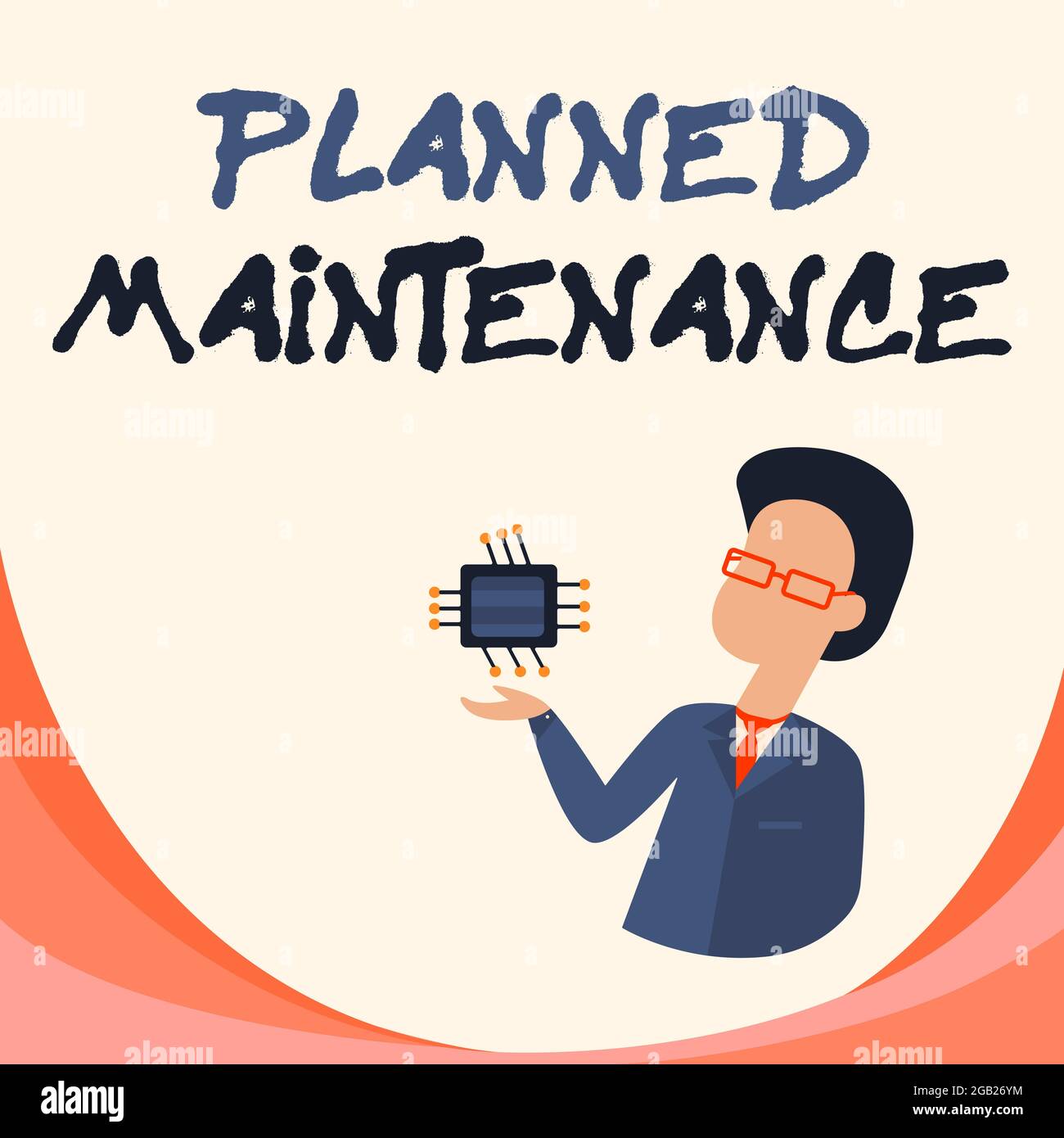 Handwriting text Planned Maintenance. Business overview reventive ...