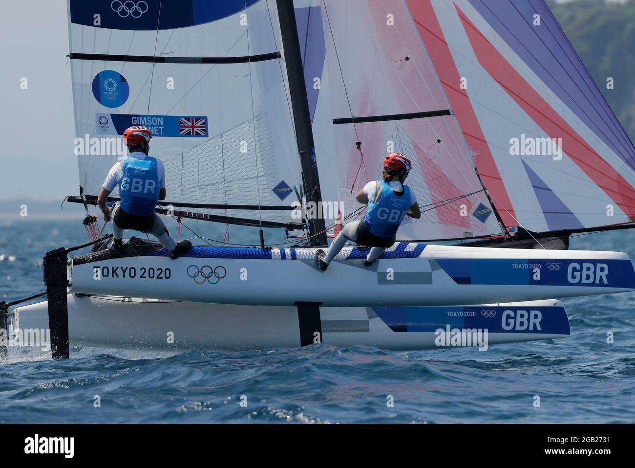 Kanagawa, Japan. 1st Aug, 2021. GIMSON John & BURNET Anna (GBR) Sailing ...