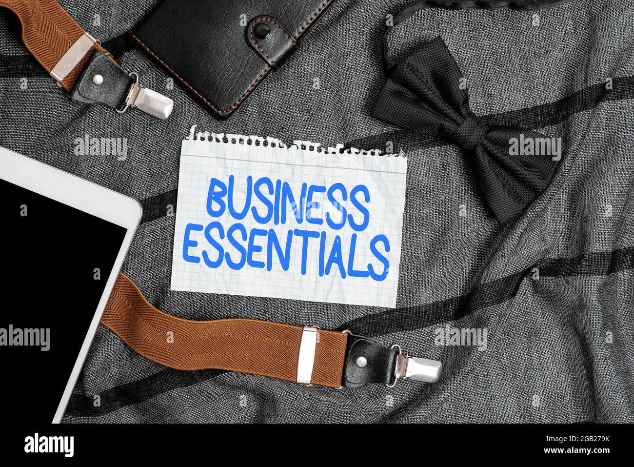 Conceptual display Business Essentials. Word Written on important key ...