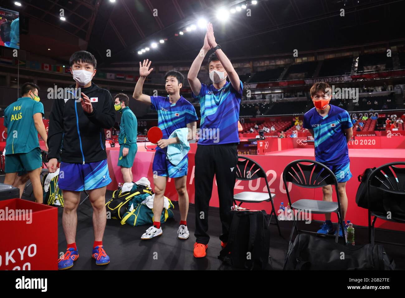 Tokyo, Japan. 2nd Aug, 2021. Japan team group (JPN) Table Tennis : Men ...
