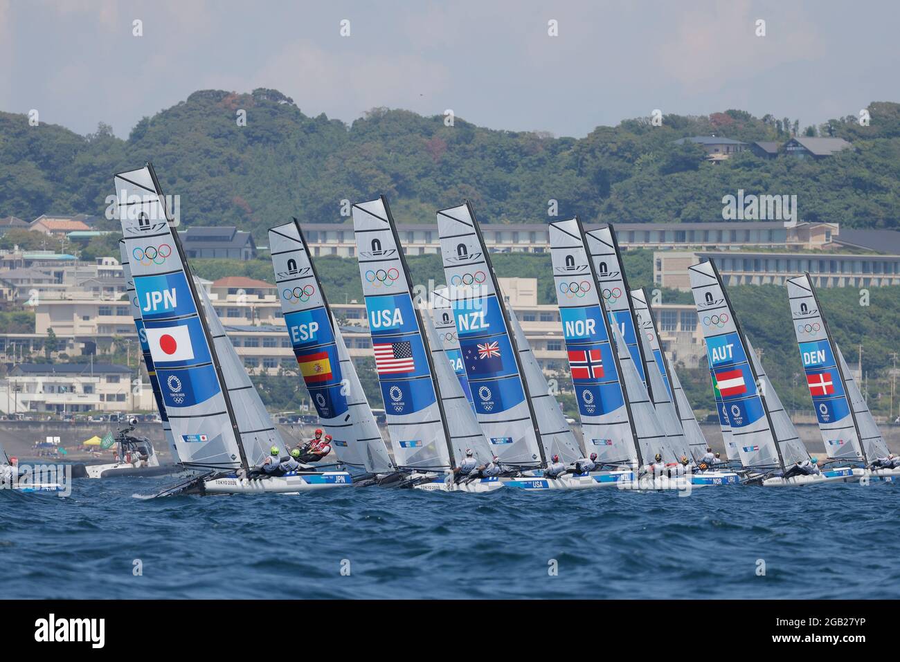 Kanagawa, Japan. 1st Aug, 2021. General voew of the start Sailing ...