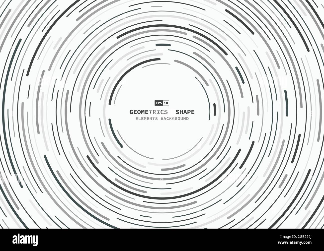 Abstract black and white line circle pattern template. Center line ...