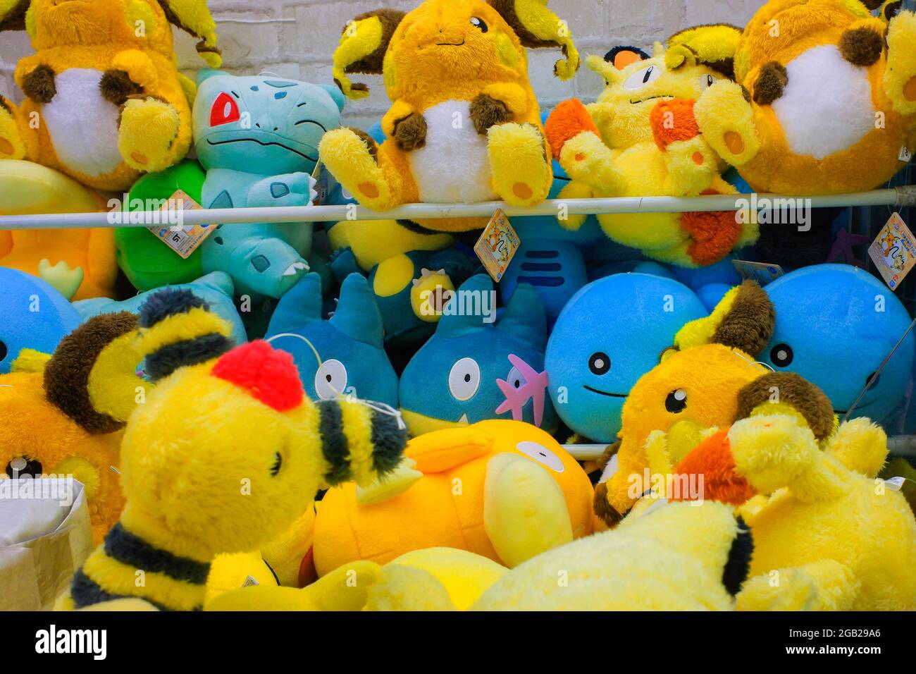 Tokyo, Japan. 28th July, 2021. Pokemon cuddly toys are displayed at ...