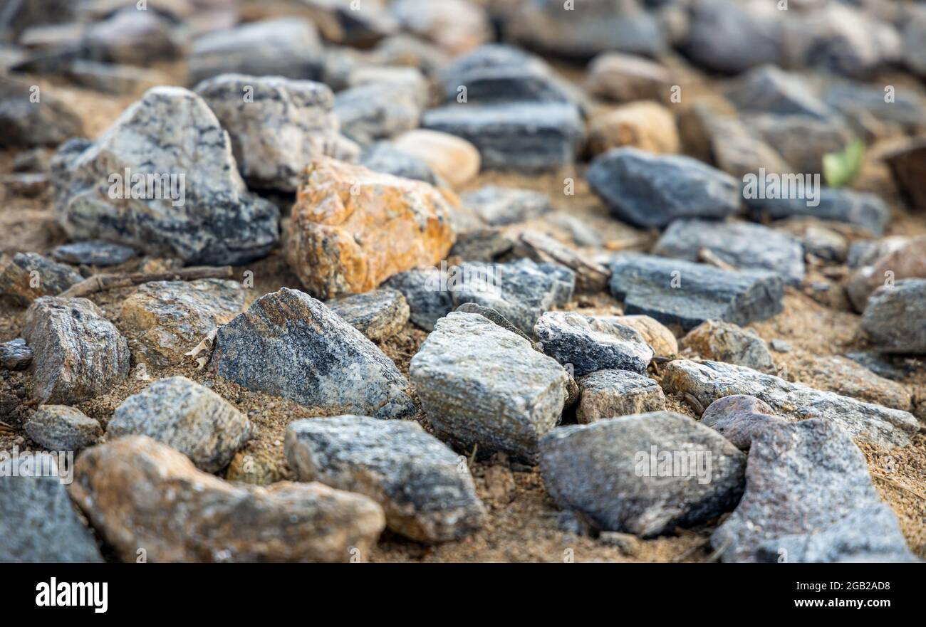 Soft focus of broken stones lying on the ground Stock Photo - Alamy