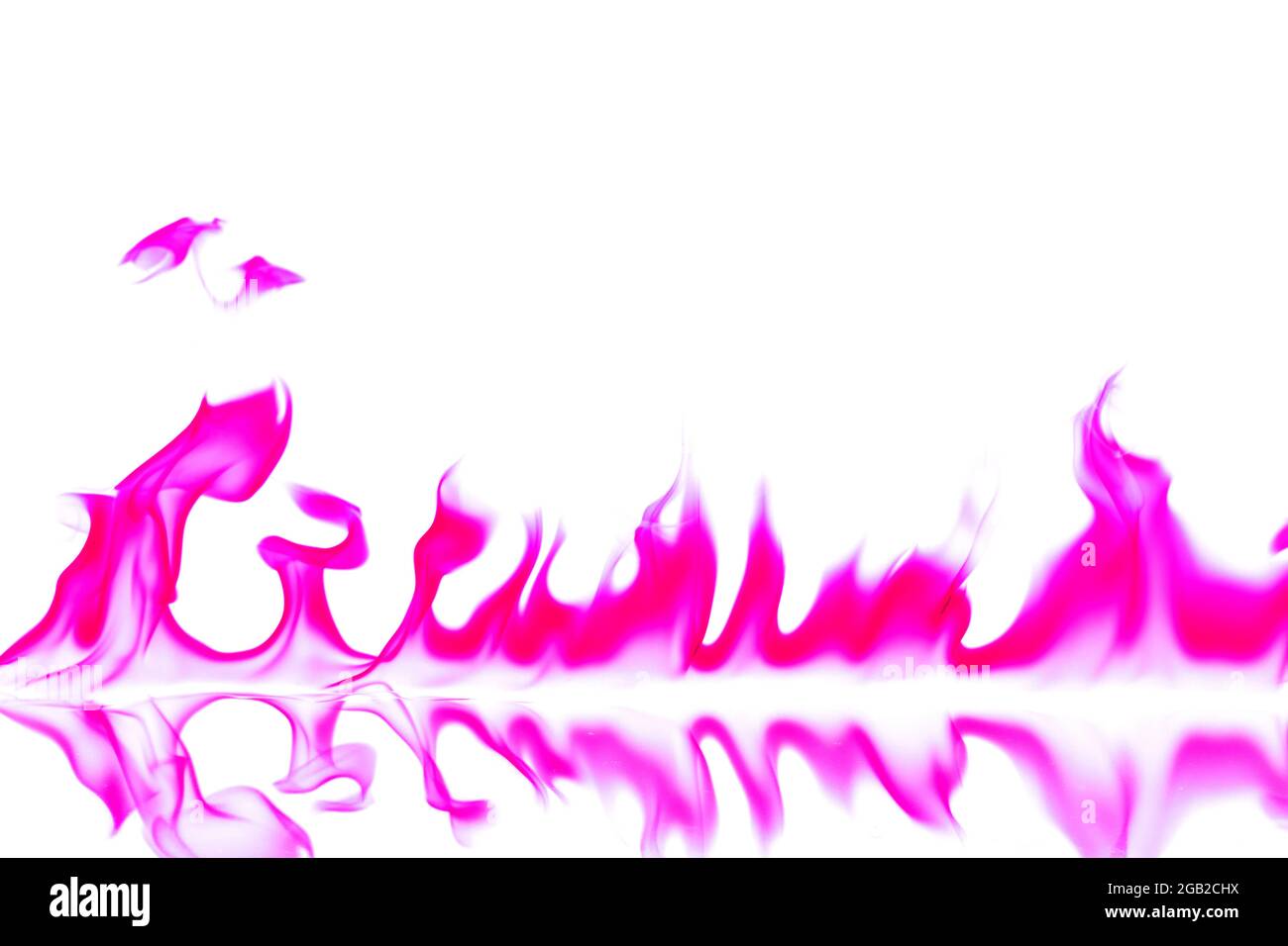 Pink fire flames isolated on white background Stock Photo - Alamy
