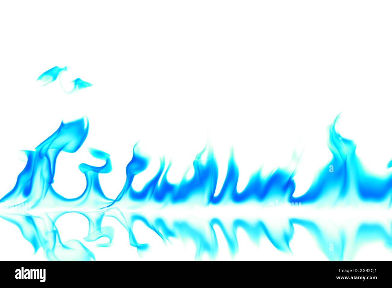 Blue fire flames isolated on white background Stock Photo - Alamy