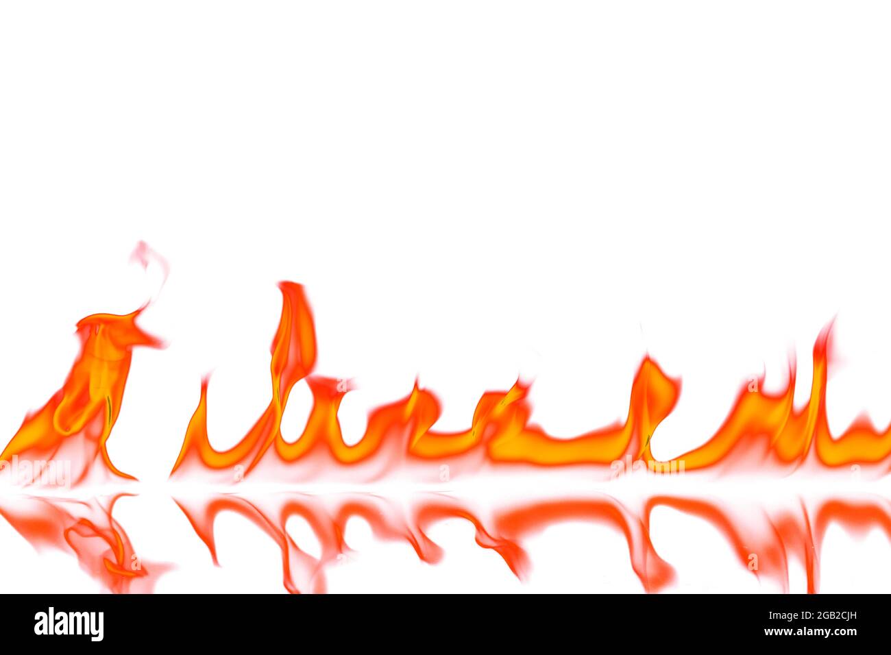 Red and orange fire flames isolated on white background Stock Photo - Alamy