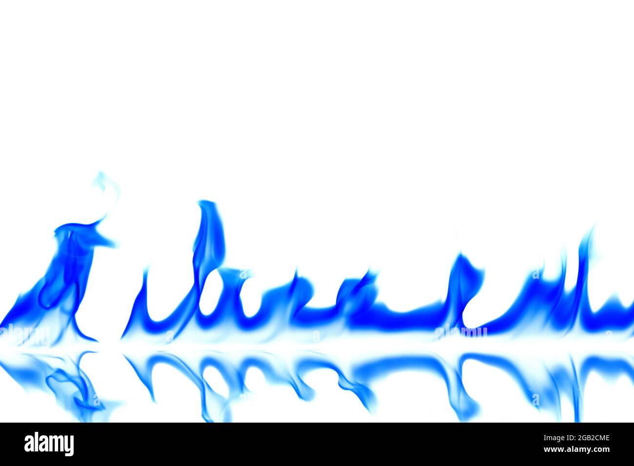 Blue fire flames isolated on white background Stock Photo - Alamy