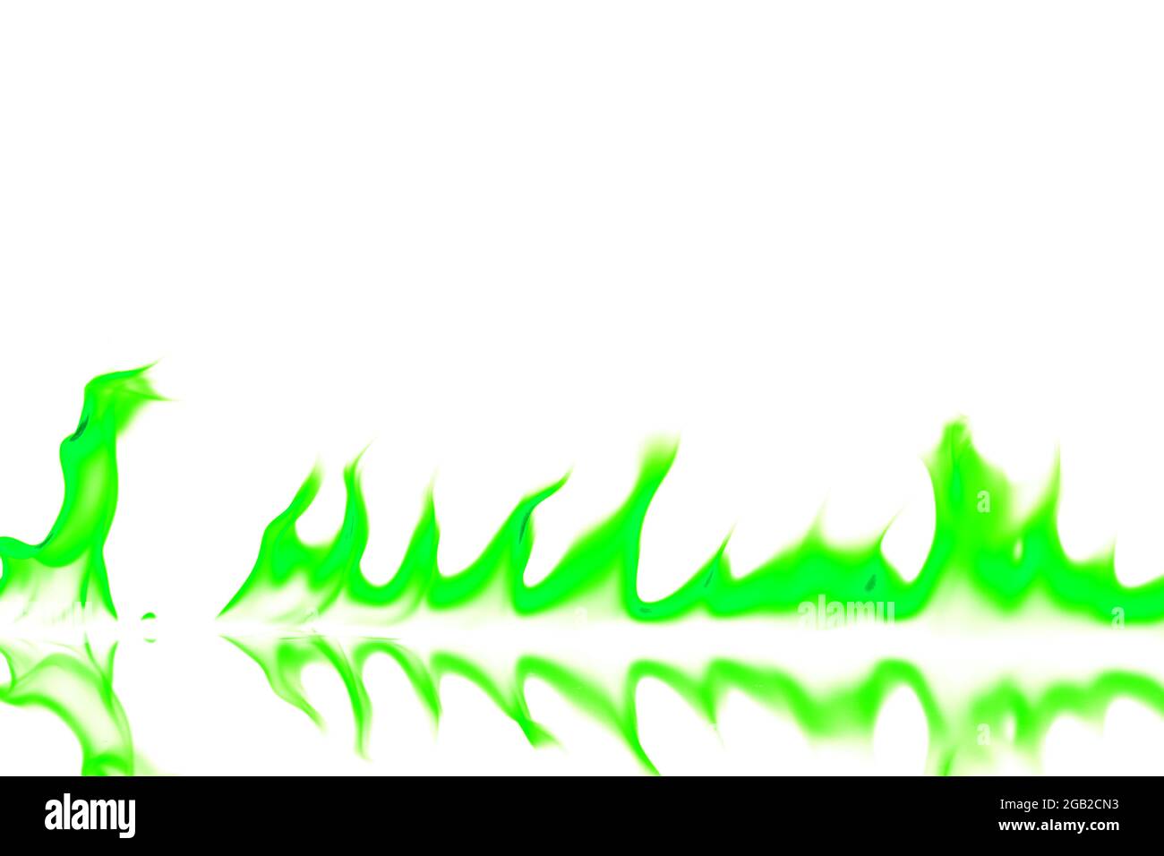 Green fire flames isolated on white background Stock Photo - Alamy
