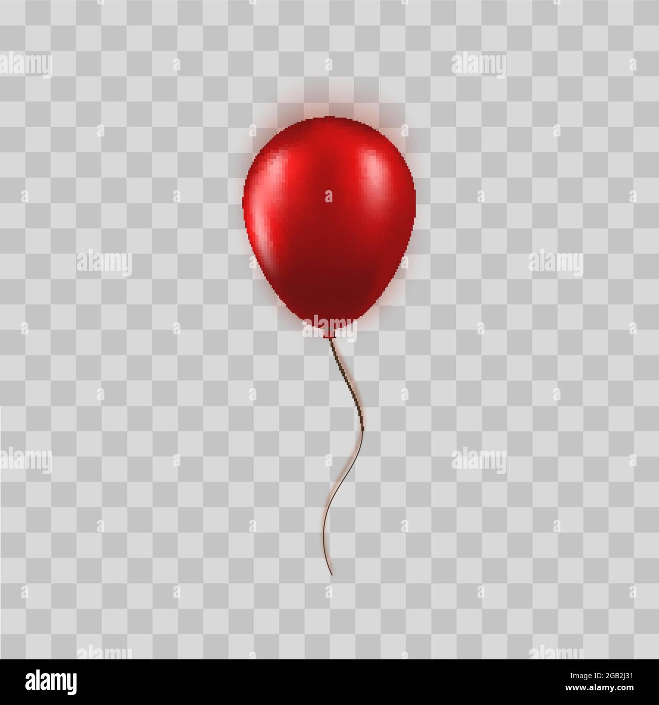 Realistic red balloon isolated on transparent background. Vector ...