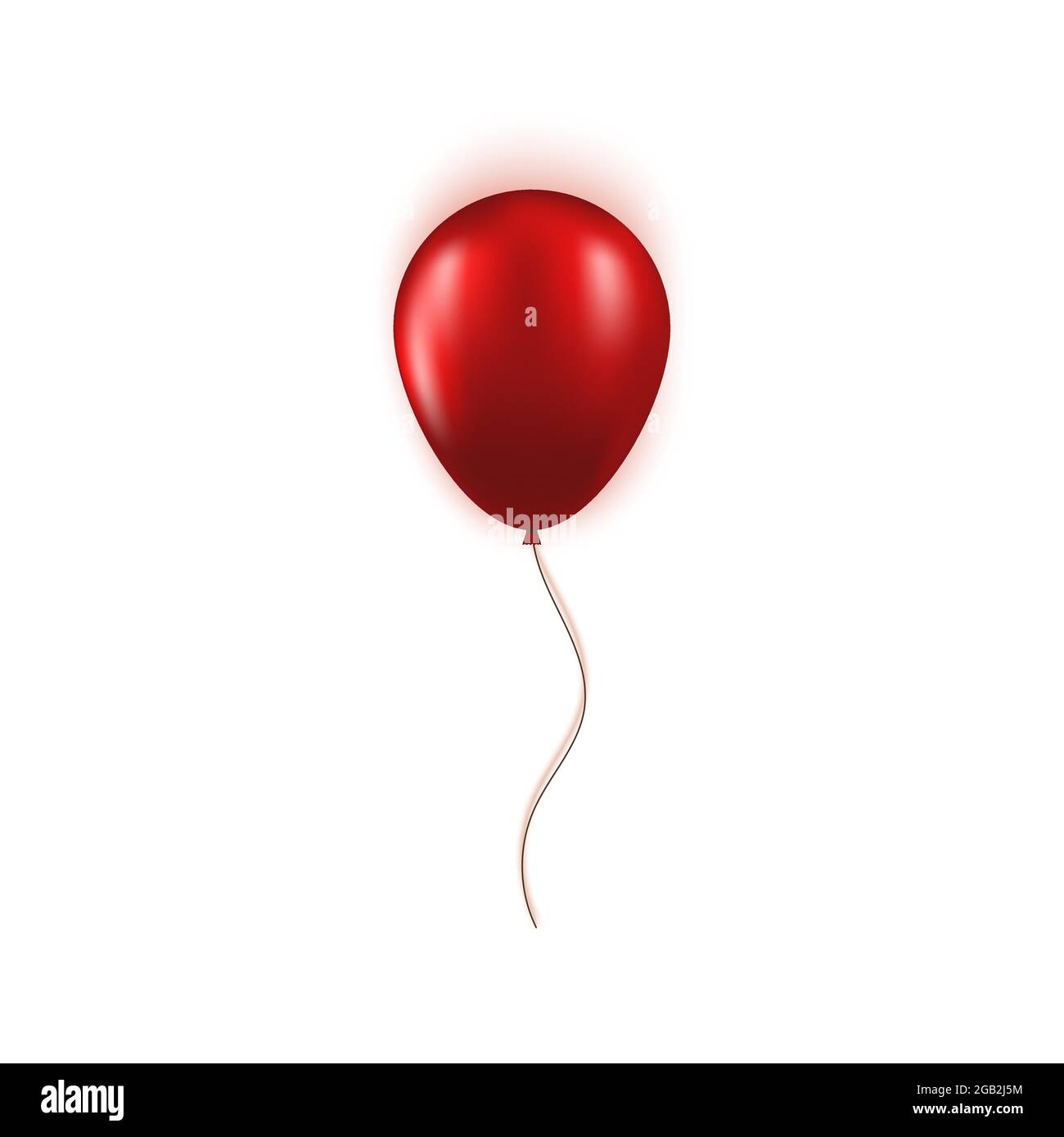 Realistic red balloon isolated on transparent background. Vector ...