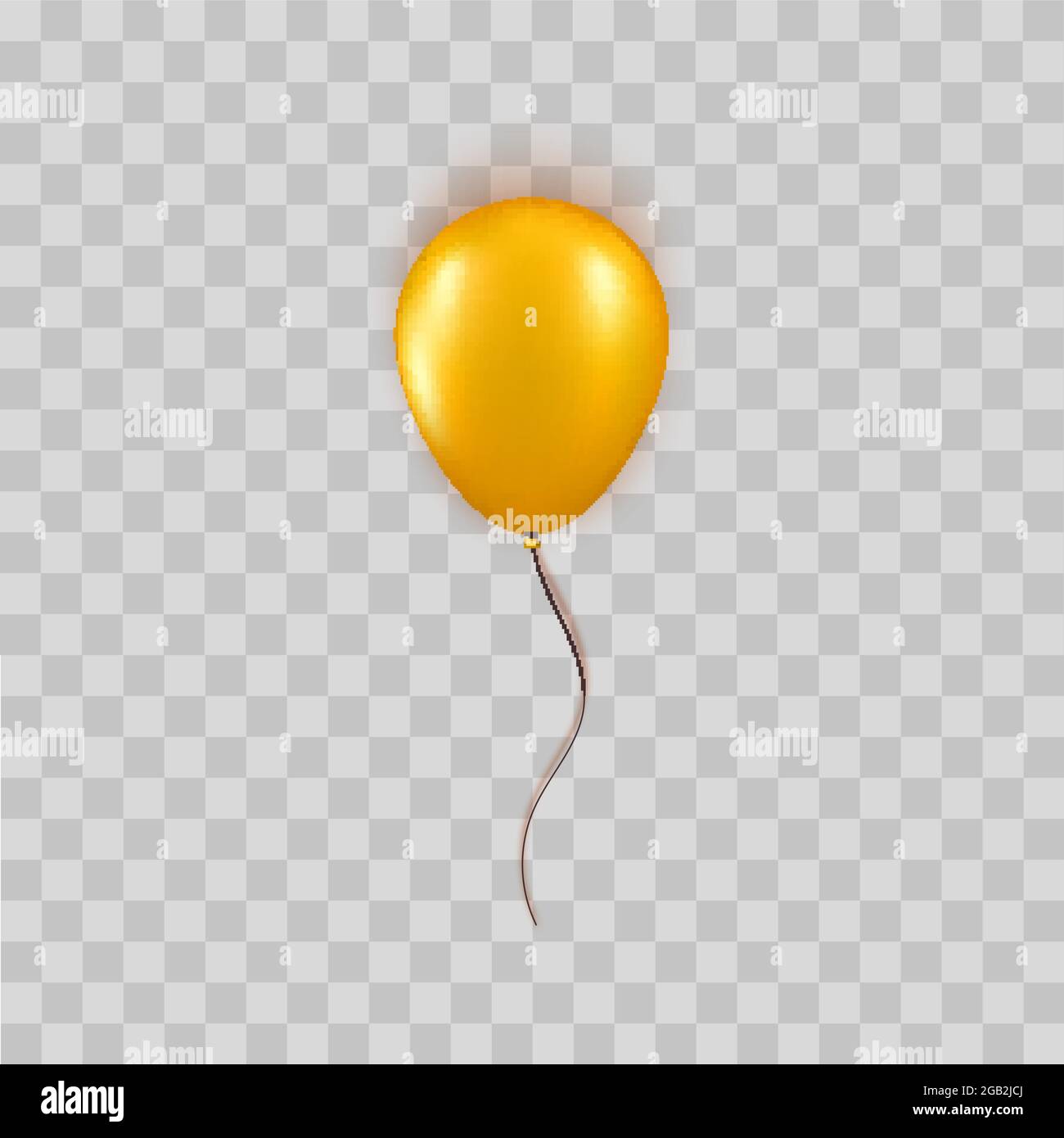 Realistic gold balloon isolated on transparent background. Vector ...