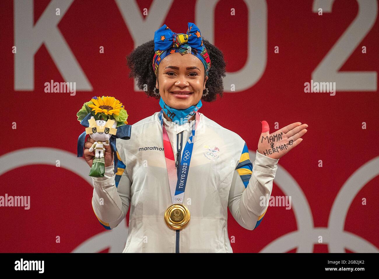 Neissi Patricia DAJOMES BARRERA (ECU), is Olympic champion, and shows a ...