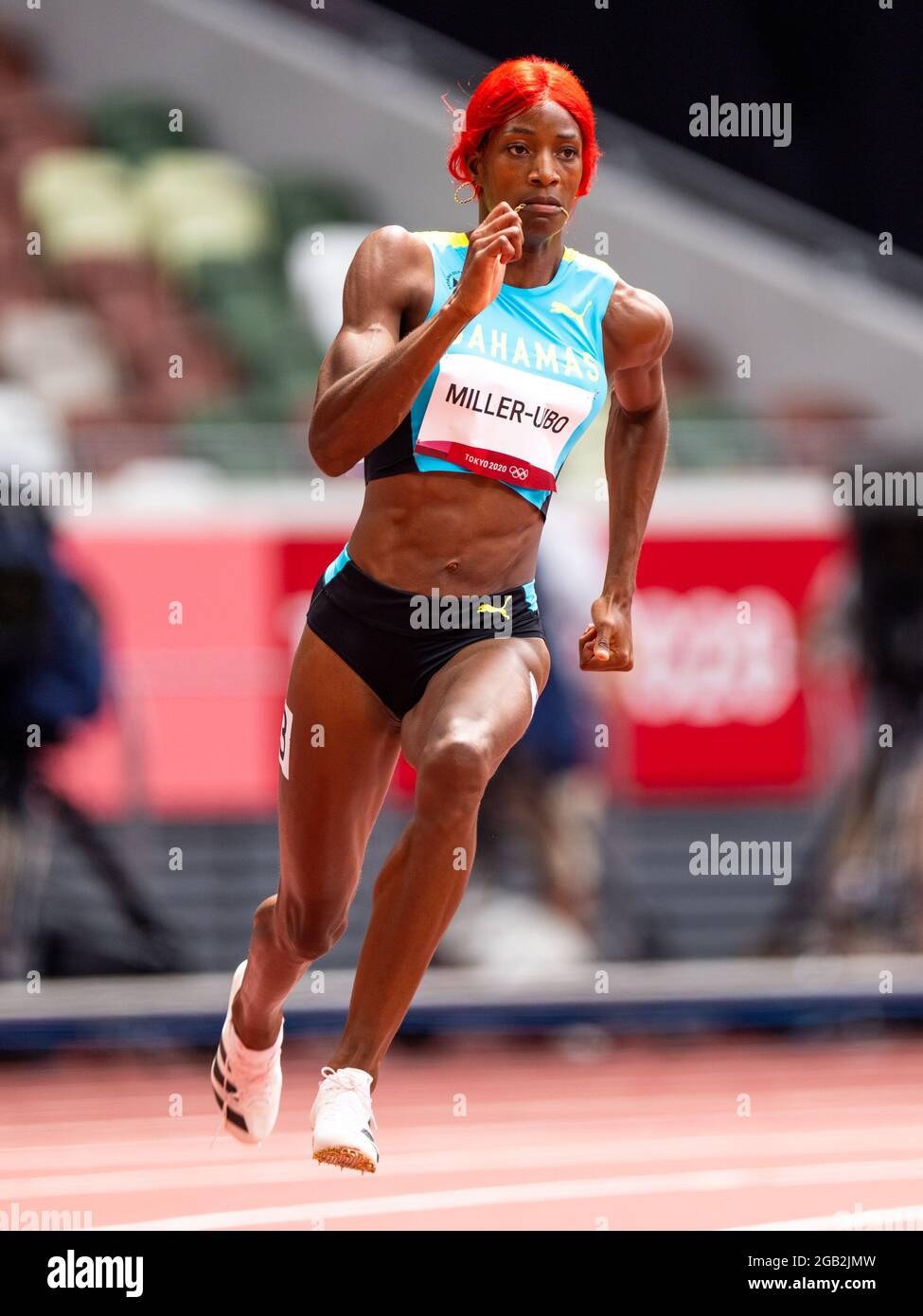 Tokyo, Japan. 02nd Aug, 2021. TOKYO, JAPAN - AUGUST 2: Shaunae Miller ...