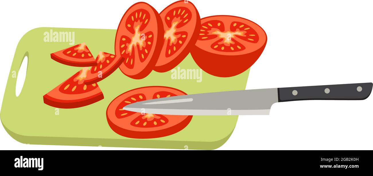 Cutting board knife fresh Stock Vector Images - Alamy