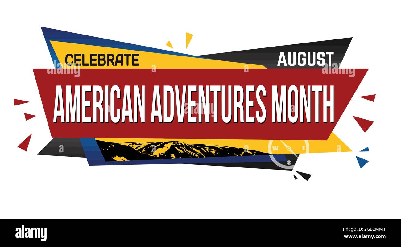 American adventures month banner design on white background, vector ...