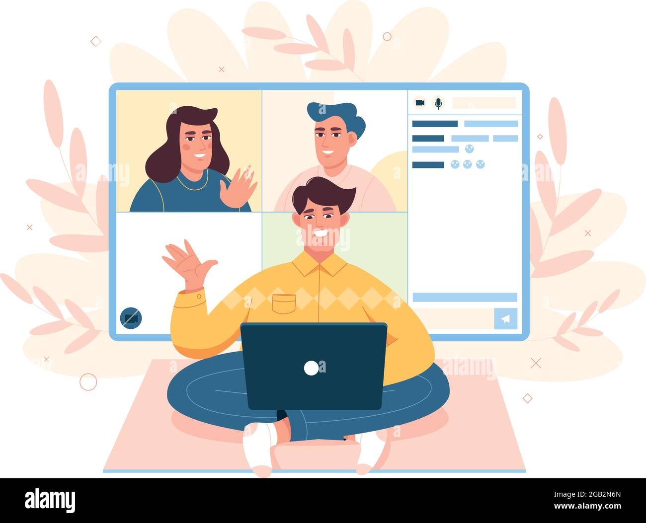 Zoom meeting cartoon Cut Out Stock Images & Pictures - Alamy