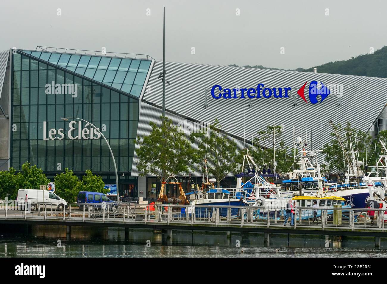 Carrefour supermarket sign, Les Eleis Commercial centre located with ...