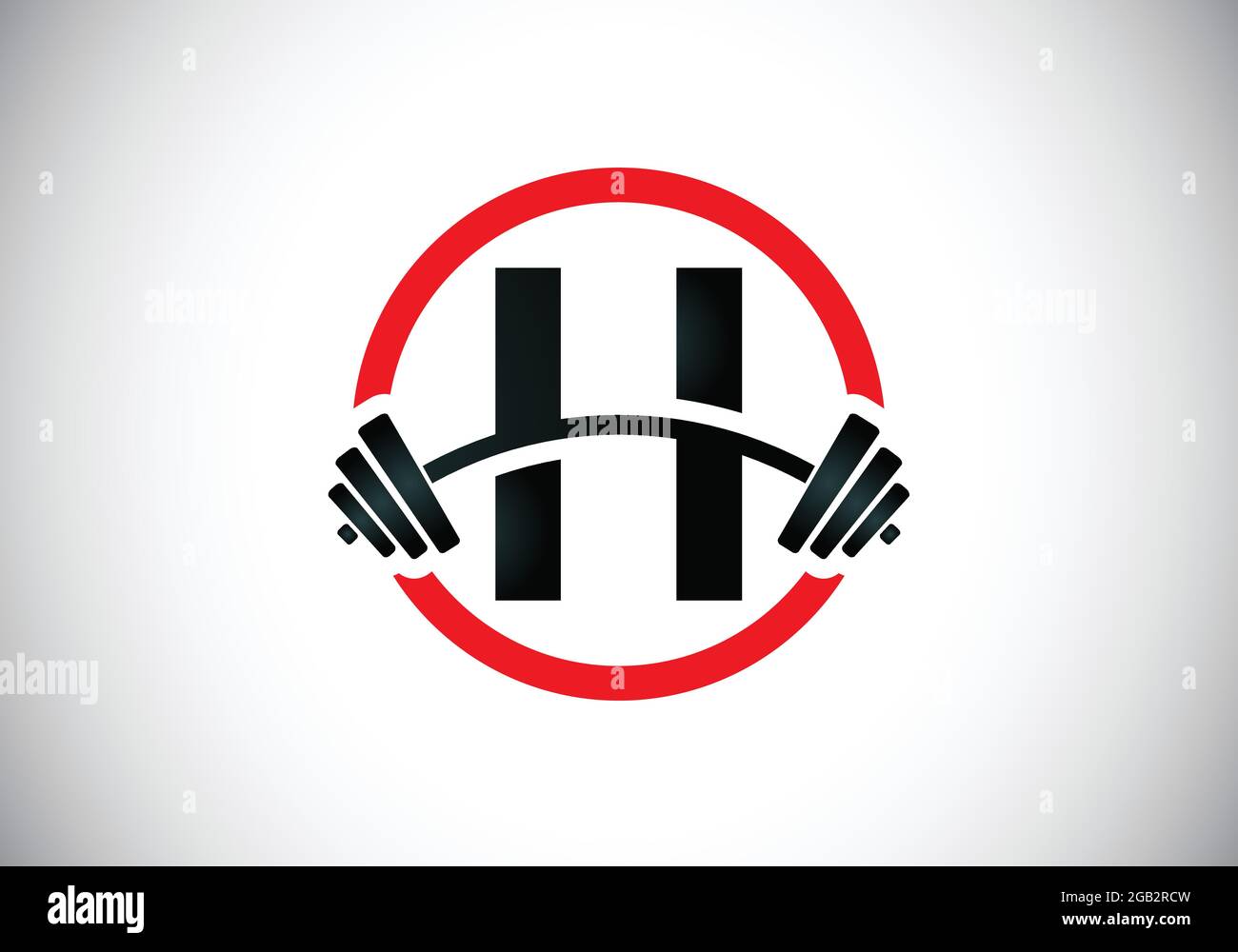 Initial H monogram alphabet with a barbell. Lifting vector logo design ...