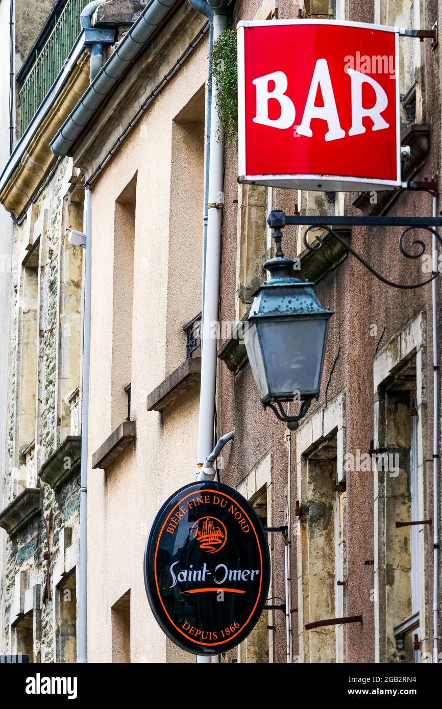 Bar sign, Cherbourg, Manche department, Cotentin, Normandy, France ...