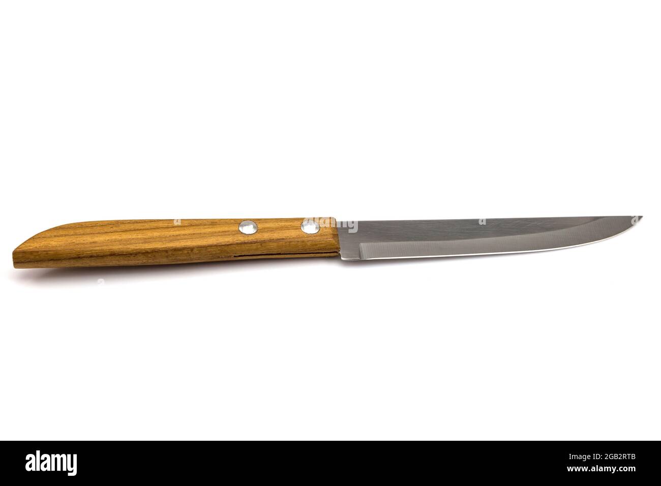 knife with wooden handle isolated on white background Stock Photo - Alamy