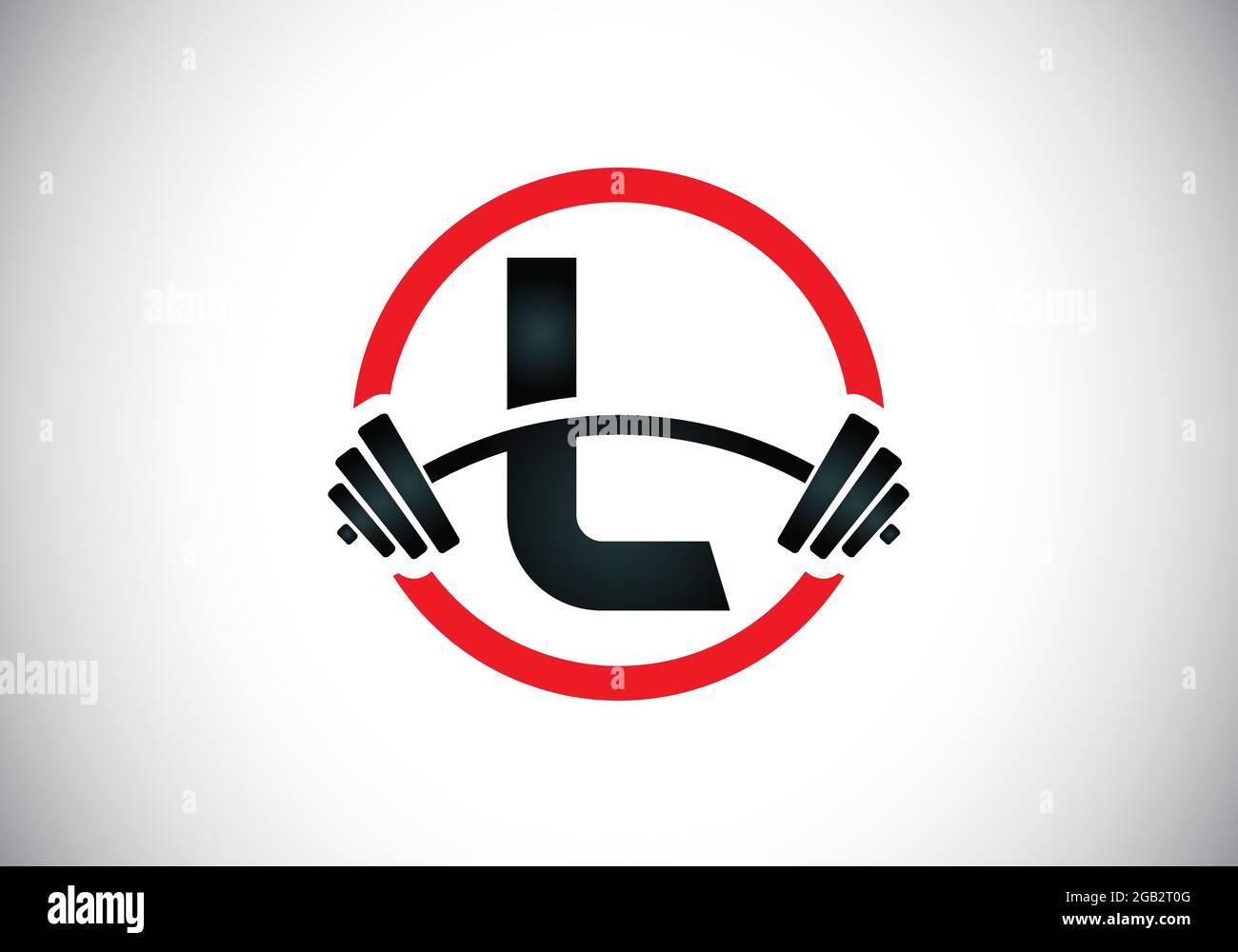 Initial L monogram alphabet with a barbell. Lifting vector logo design ...