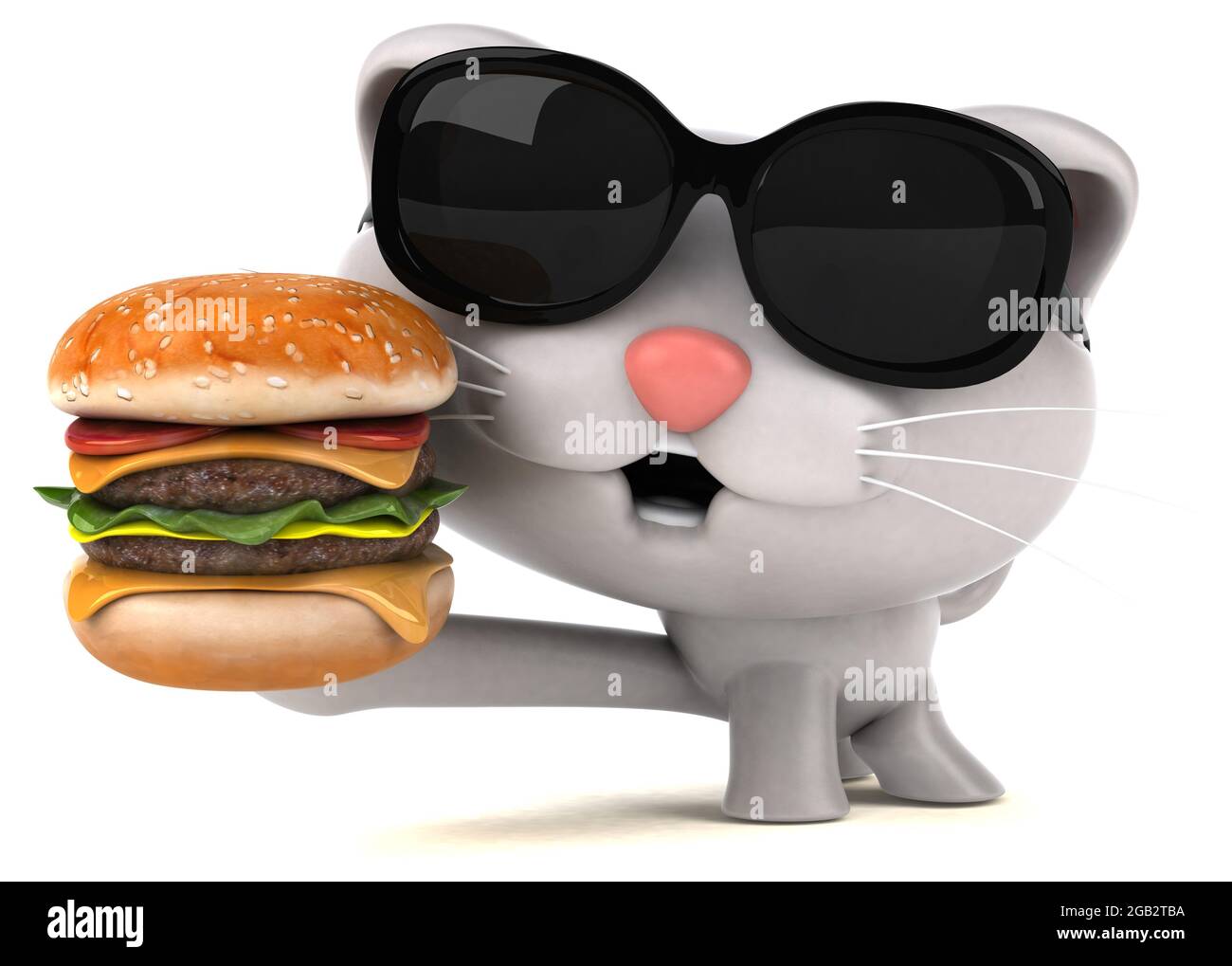 Fun cat - 3D Illustration Stock Photo - Alamy