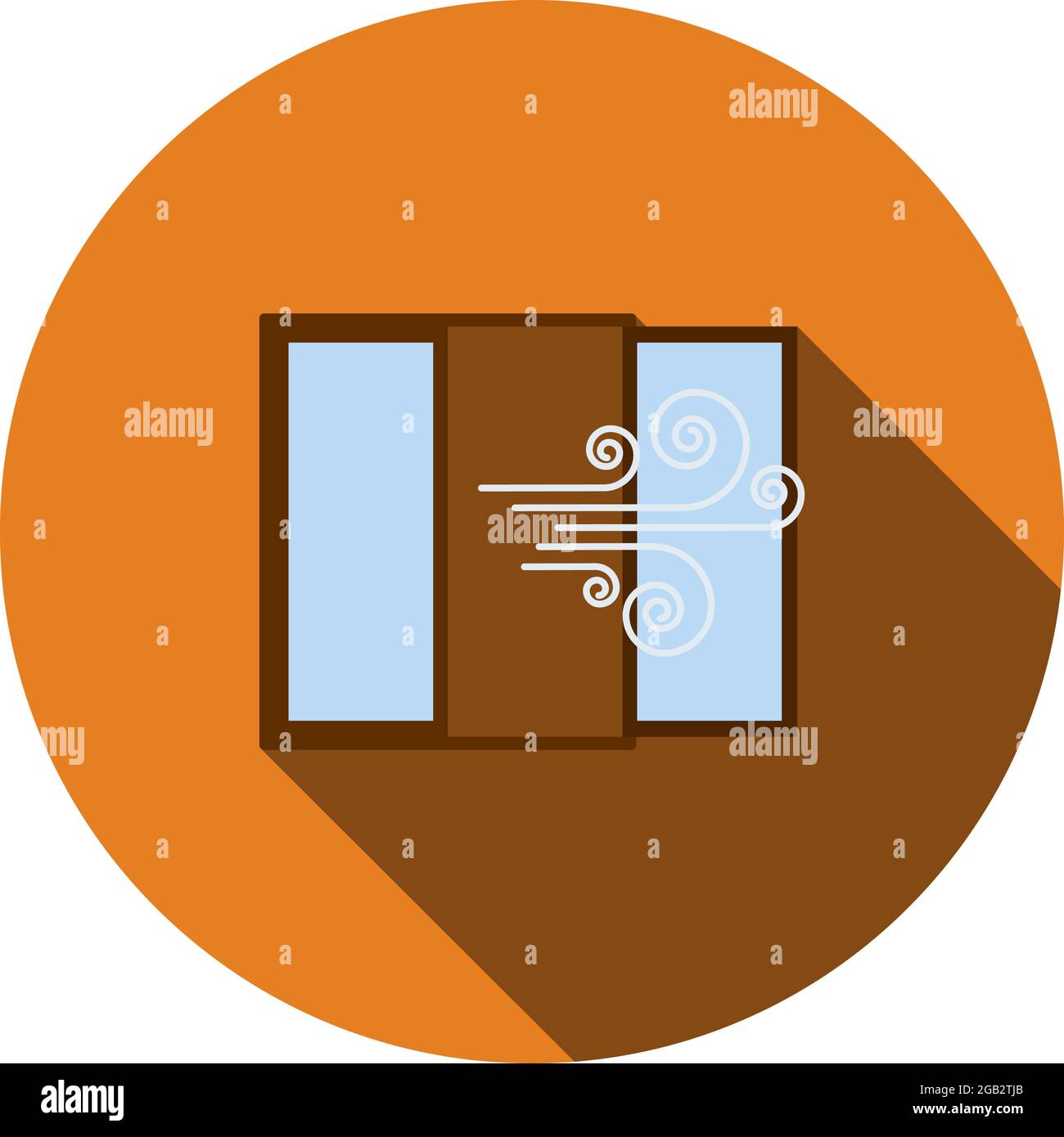 Room Ventilation Icon. Flat Circle Stencil Design With Long Shadow ...