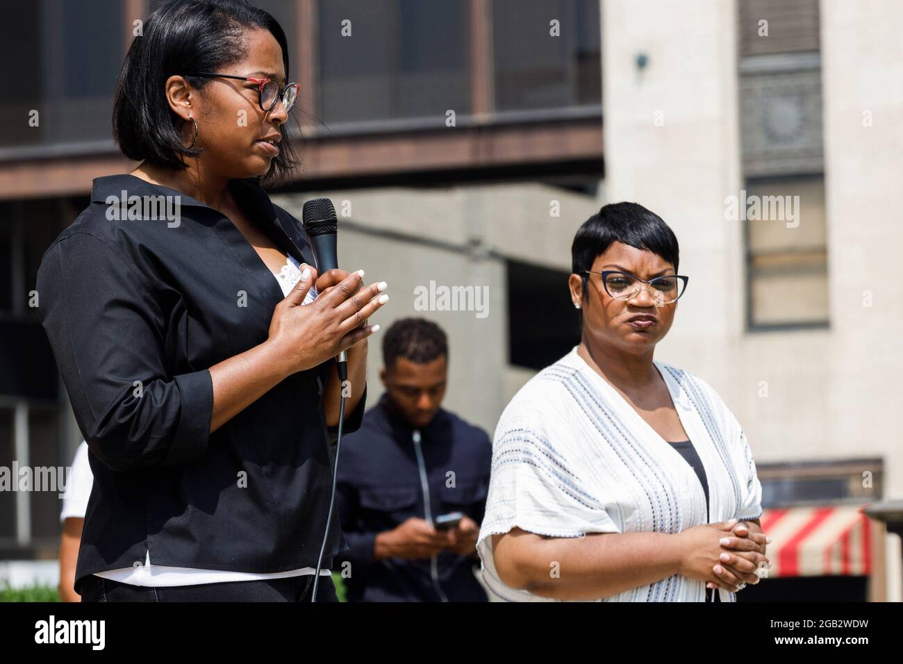 The New Columbus Police Chief Elaine Bryant speaks to a crowd at an ...