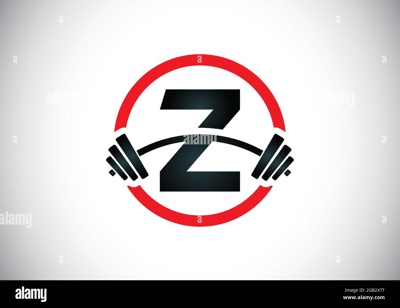 Initial Z monogram alphabet with a barbell. Lifting vector logo design ...
