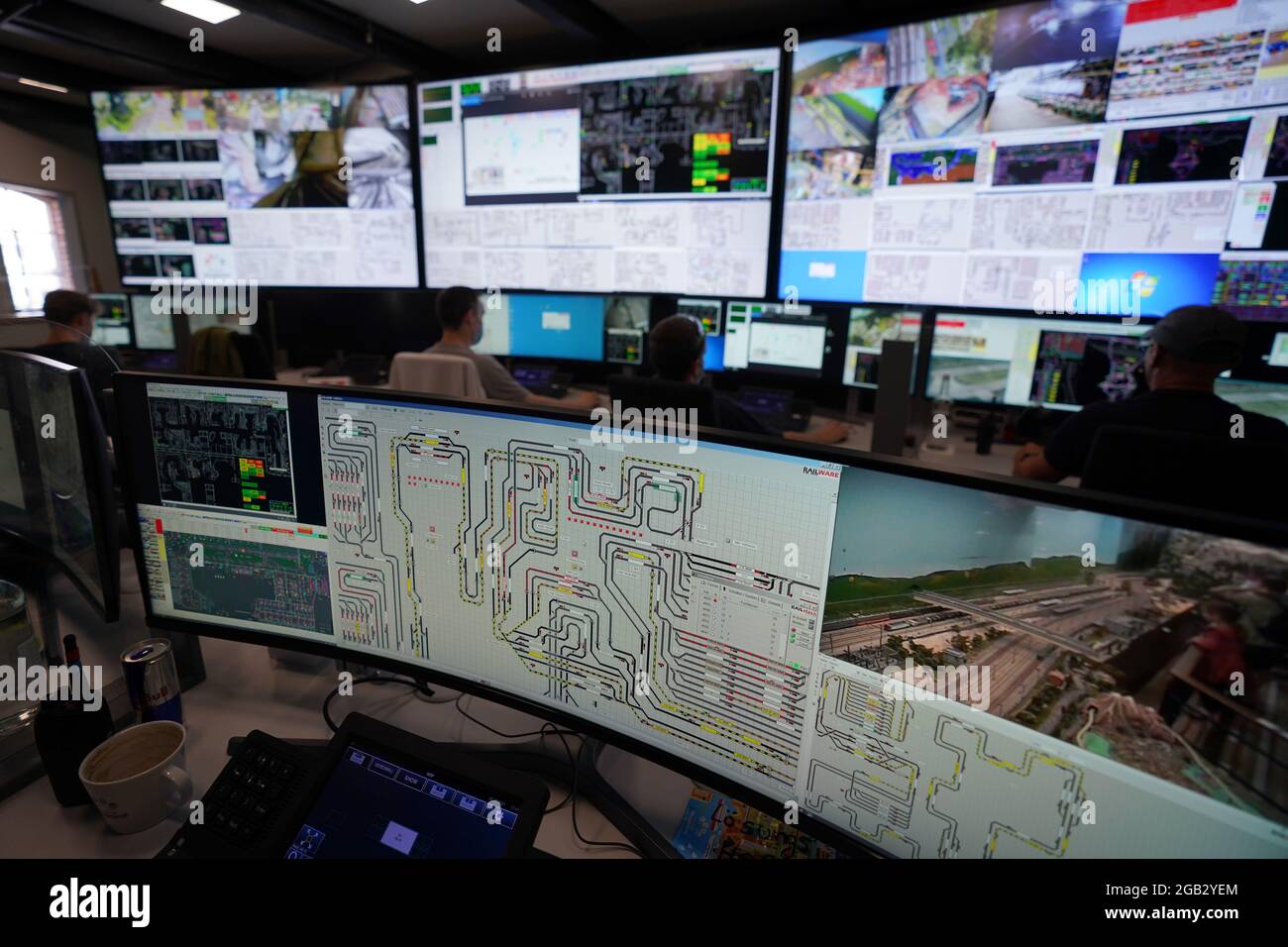 Hamburg, Germany. 05th July, 2021. The control station in the Miniatur ...