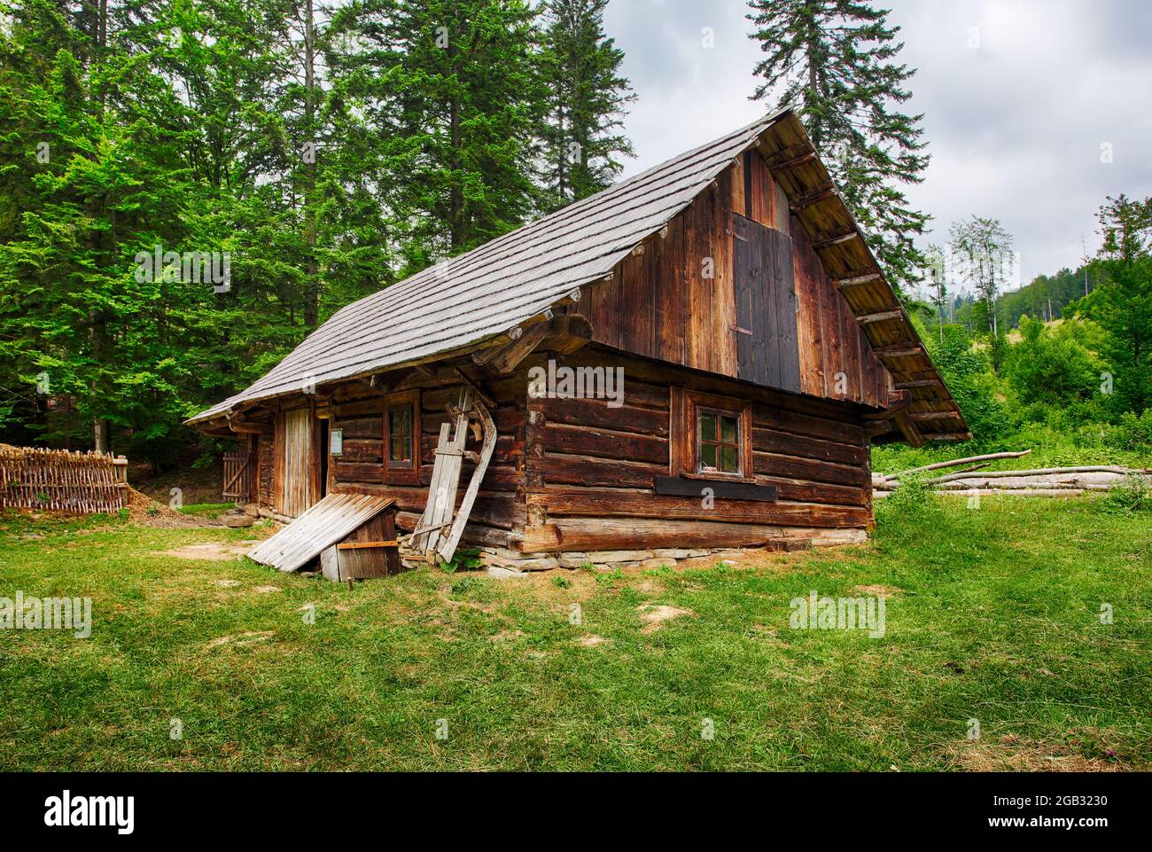 Historical wooden old house from 19th century Stock Photo - Alamy