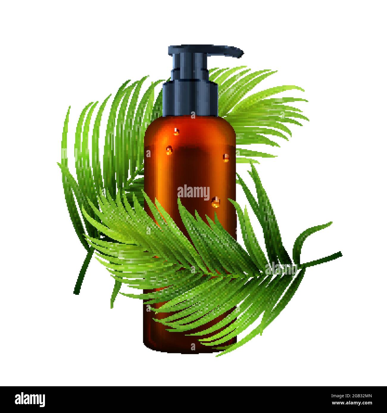 Lotion Bottle With Pump And Tree Branch Vector Stock Vector Image & Art ...