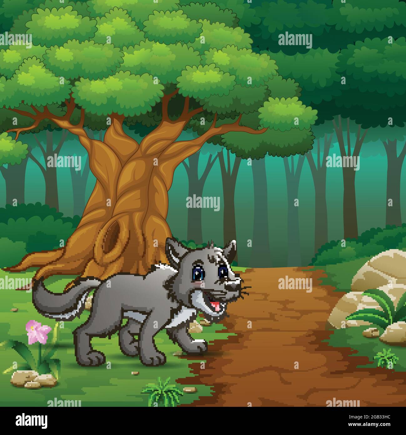 Big bad wolf cartoon Stock Vector Images - Alamy