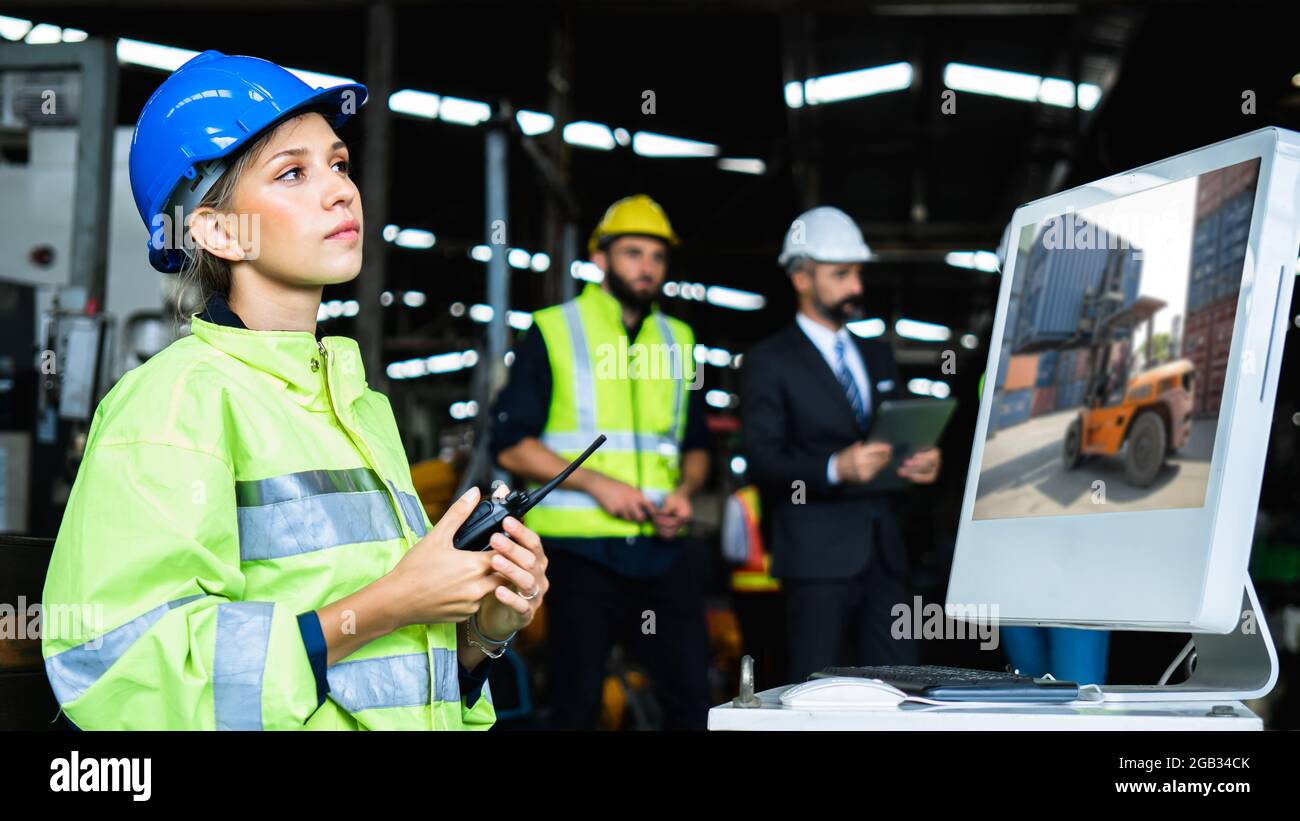 Quality of product, export and import cargo business concept ...
