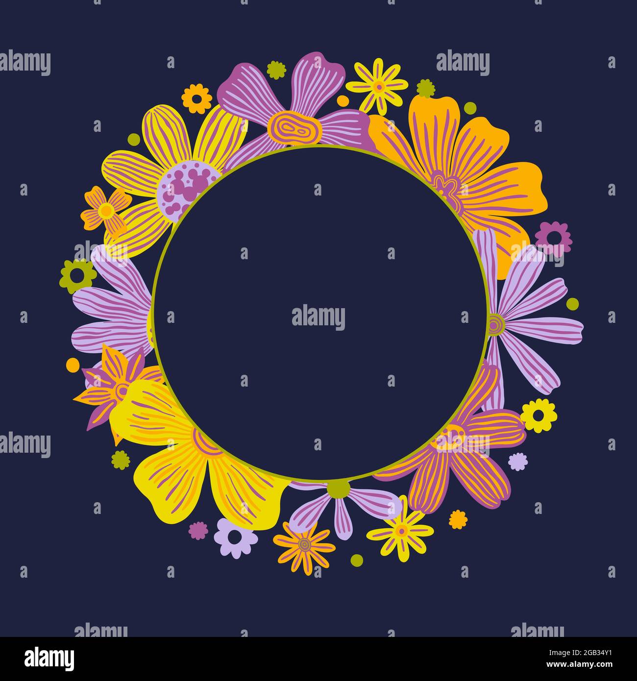 Flower frame design decoration style. Border floral Stock Vector Image ...