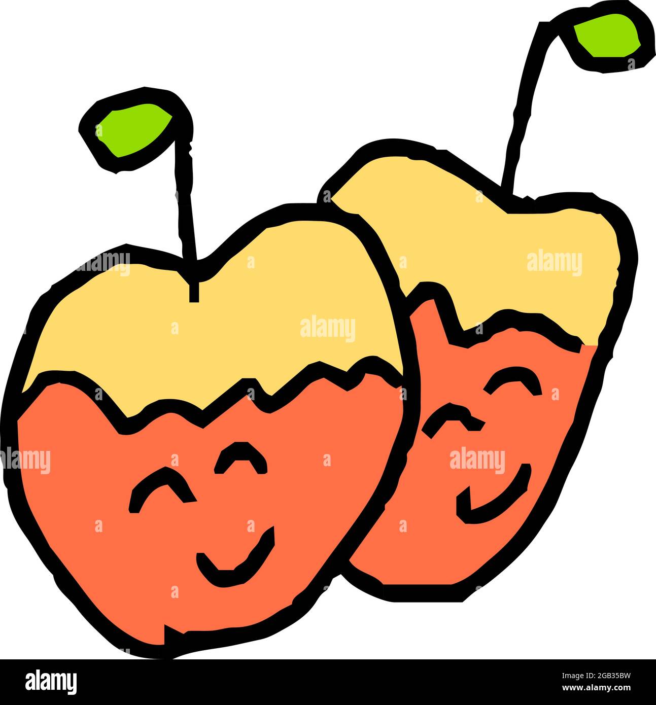 This is a illustration of Cute apple scribble drawn by a child Stock ...