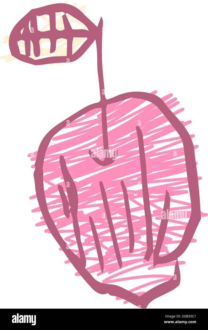 This is a illustration of Cute apple scribble drawn by a child Stock ...