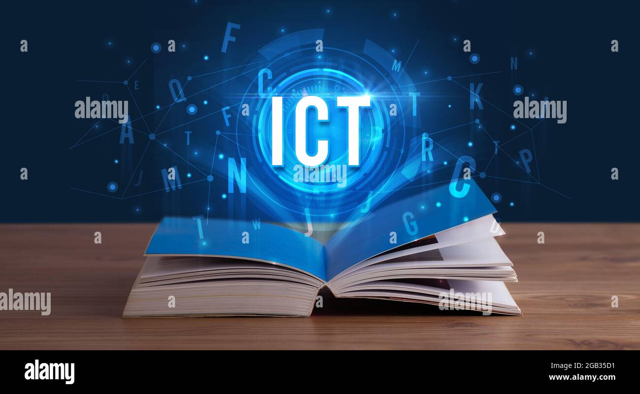 Technology abbreviation coming out from an open book Stock Photo - Alamy