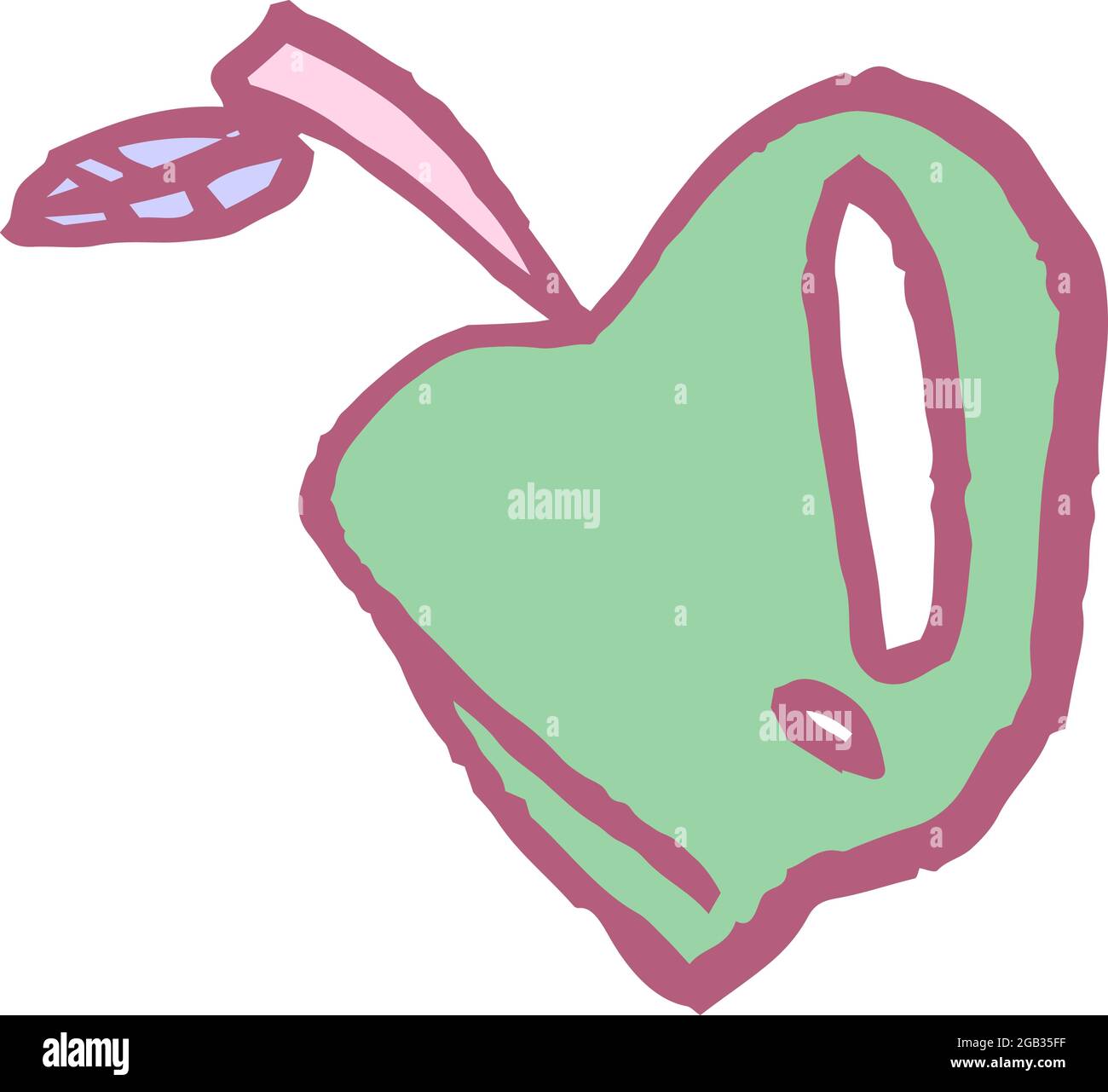 This is a illustration of Cute apple scribble drawn by a child Stock ...