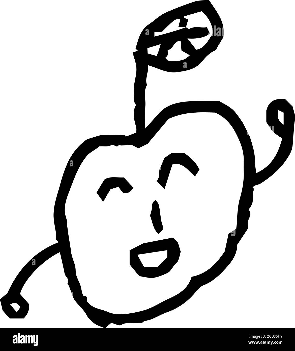 This is a illustration of Cute apple scribble drawn by a child Stock ...