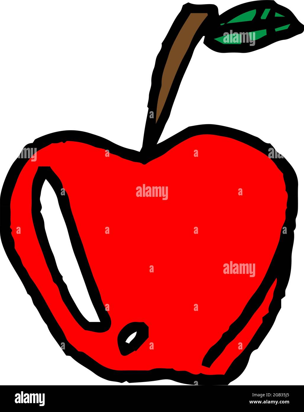 This is a illustration of Cute apple scribble drawn by a child Stock ...