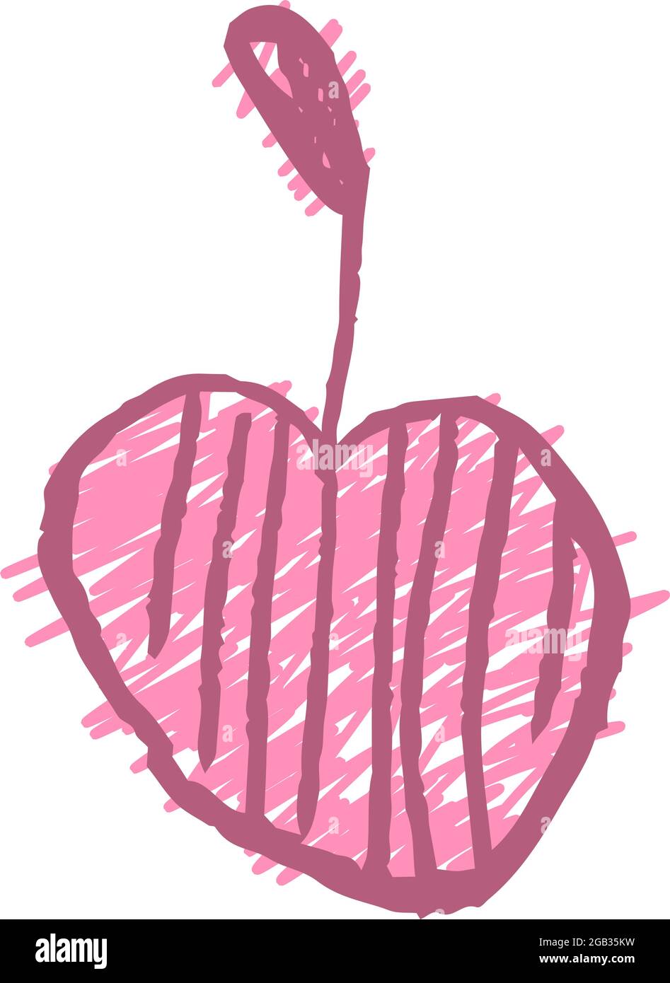 This is a illustration of Cute apple scribble drawn by a child Stock ...