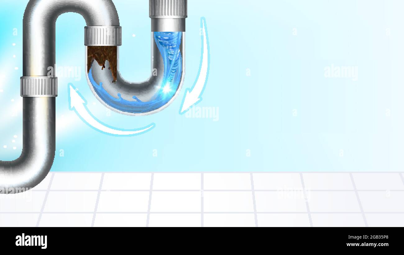 Pipeline Siphon Clogged Trouble Copy Space Vector Stock Vector Image ...