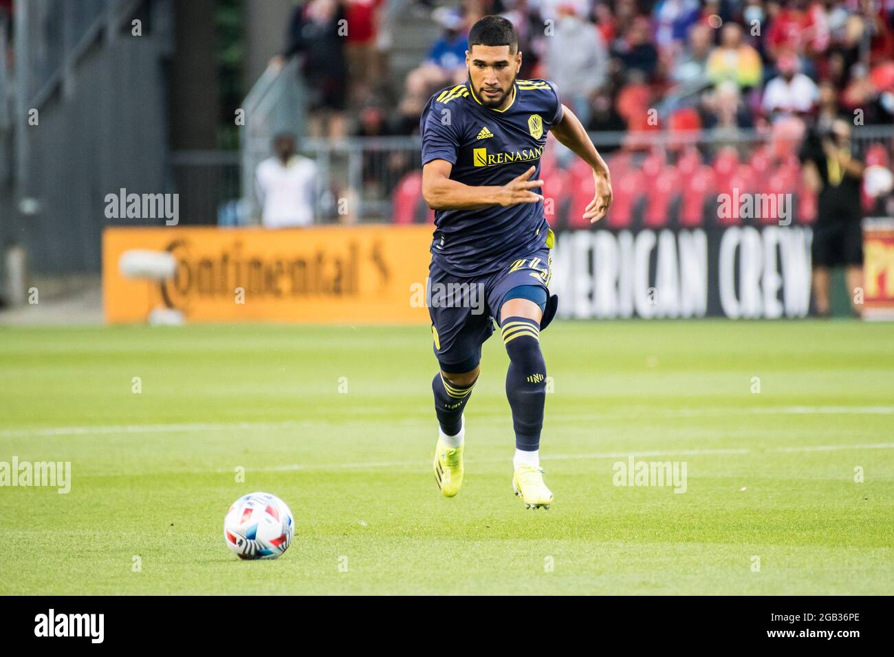 Robert Castellanos (24) seen in action during the MLS football match between Toronto FC and ...